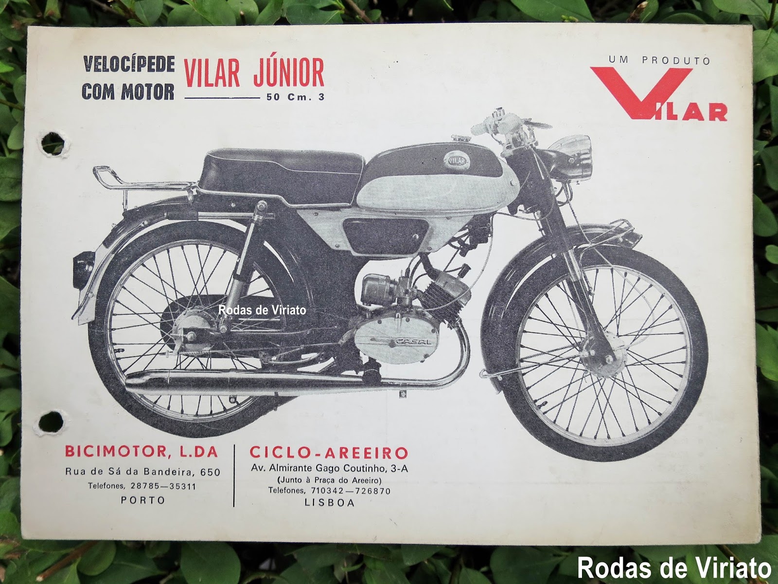 Folheto antigo da motorizada Vilar Júnior