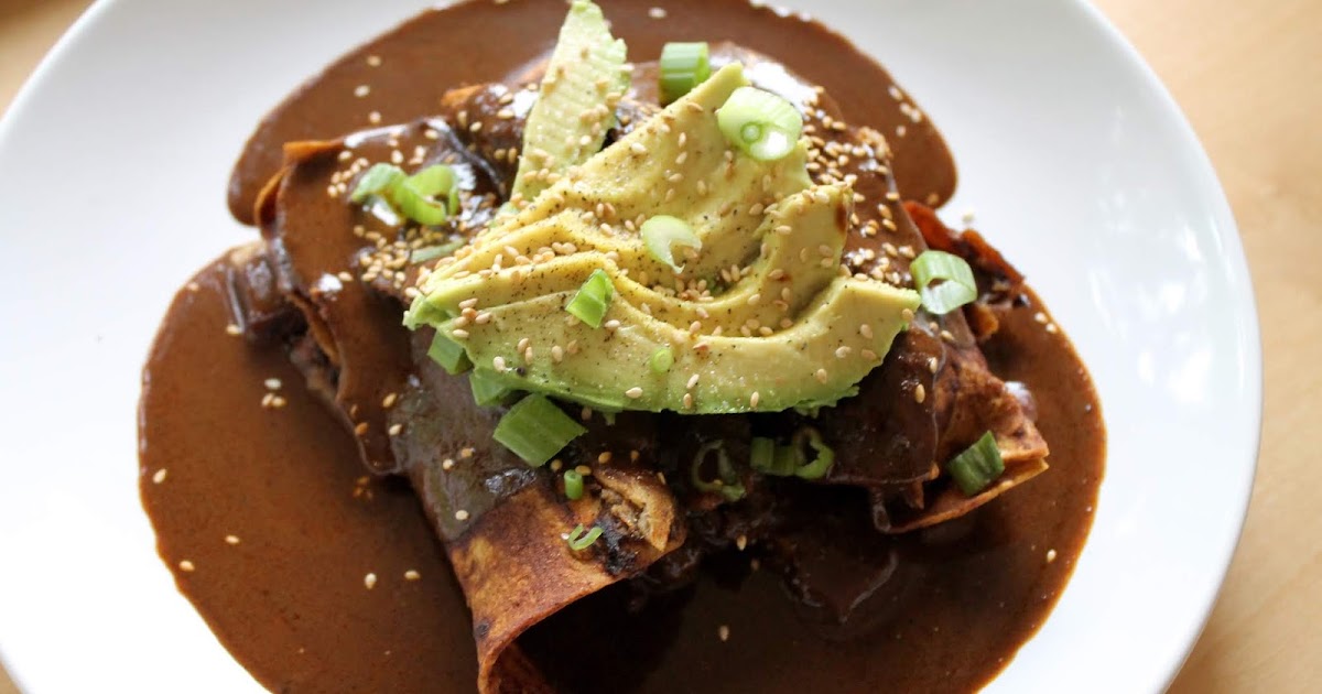 Vegan Enmoladas (Mole Enchiladas)