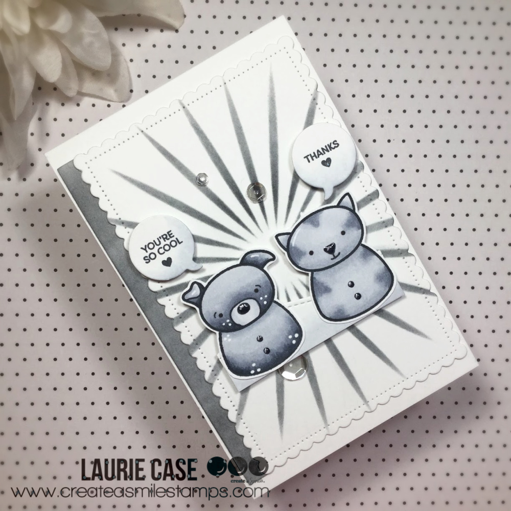 It's All Cut and Die: Create A Smile Stamps Challenge...Monochrome!