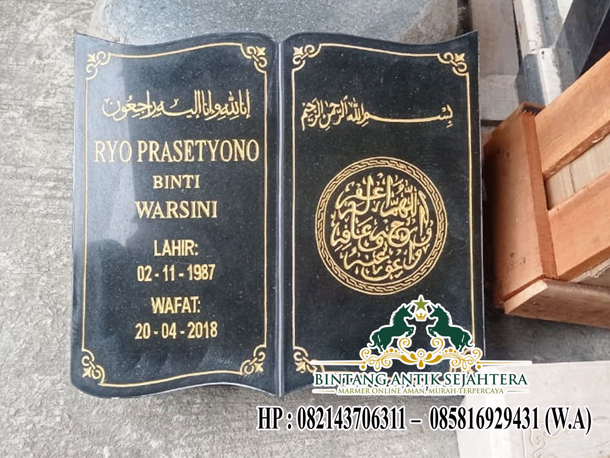 Batu Nisan Kuburan, Model Batu Nisan Islam, Nisan Batu Granit Hitam ...