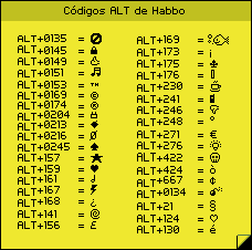 Habbo mania: codigos com sinais do habbo
