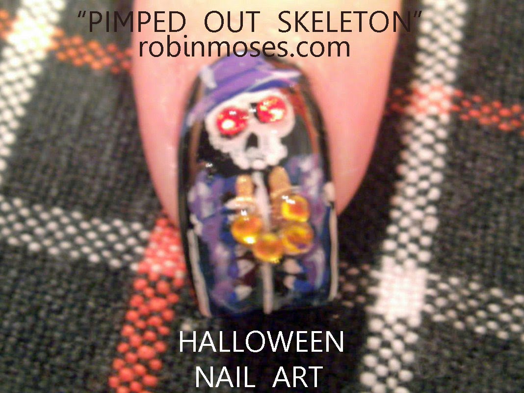 Nail Art by Robin Moses: "skull nails" "skeleton nails" "skeleton lace ...