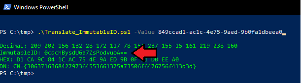 HardMatch de Ms-Ds-ConsistencyGuid e ImmutableId