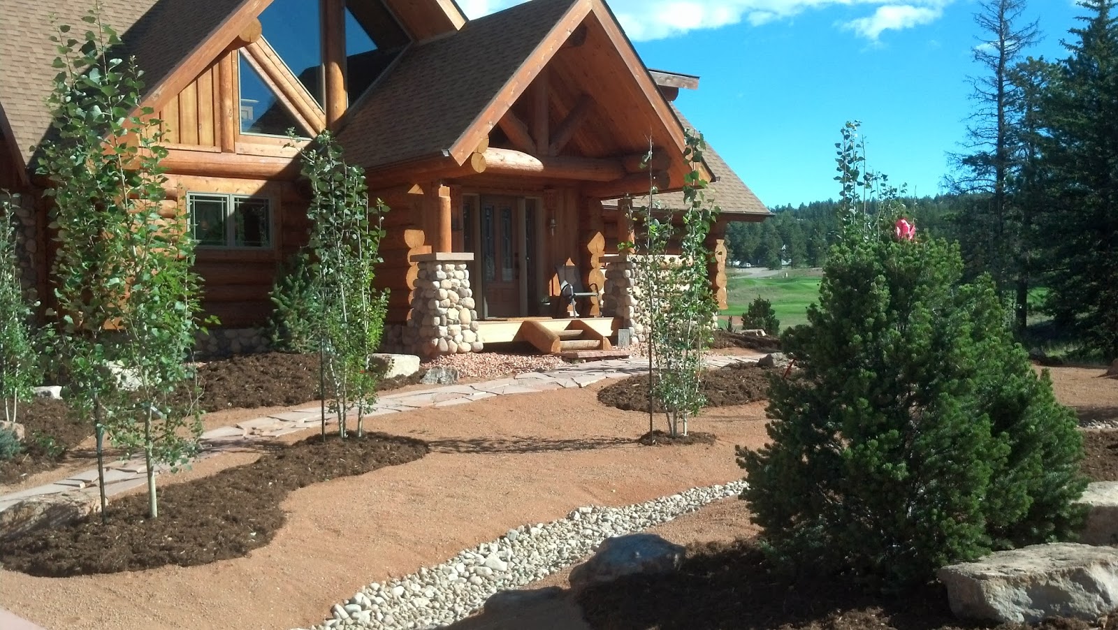 Stannard Log Home: Landscaping