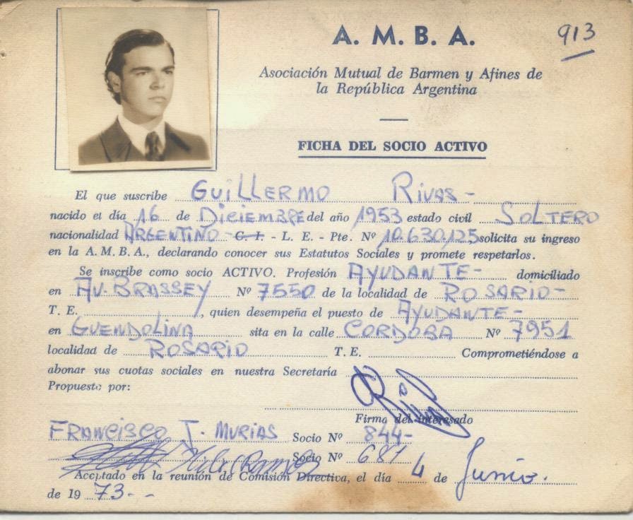 EL BARMAN CLÁSICO ARGENTINO: GUILLERMO RIVAS