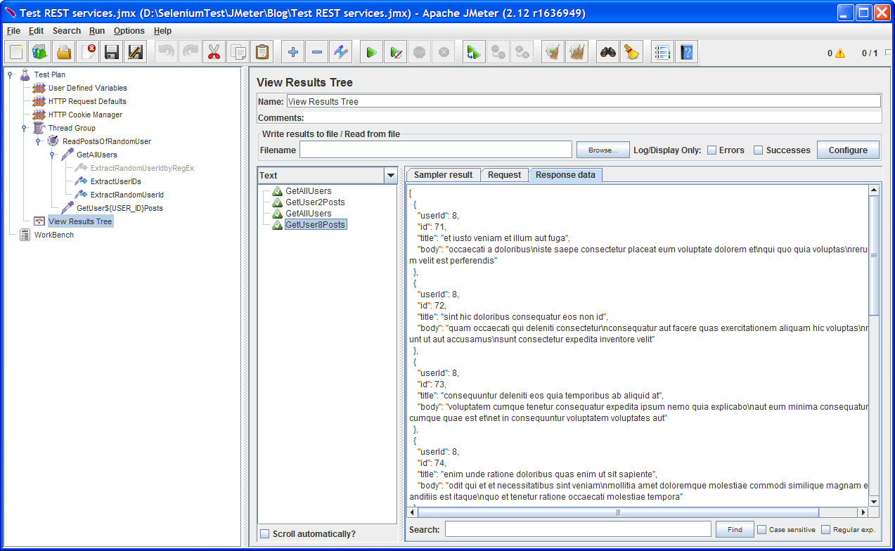 Изучаем JMeter: Работа с JSON REST Web services в JMeter