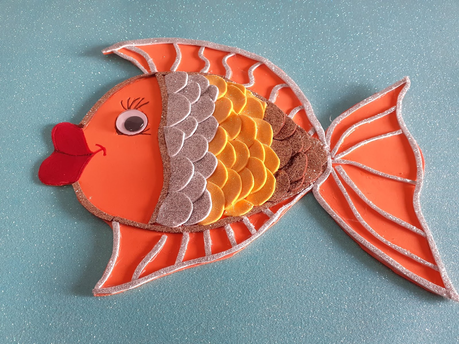 APLIQUE EM EVA FUNDO DO MAR PEIXE E ESTRELA DO MAR