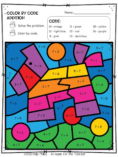 An Apple For The Teacher: Las Posadas Color By Number Math Facts ...