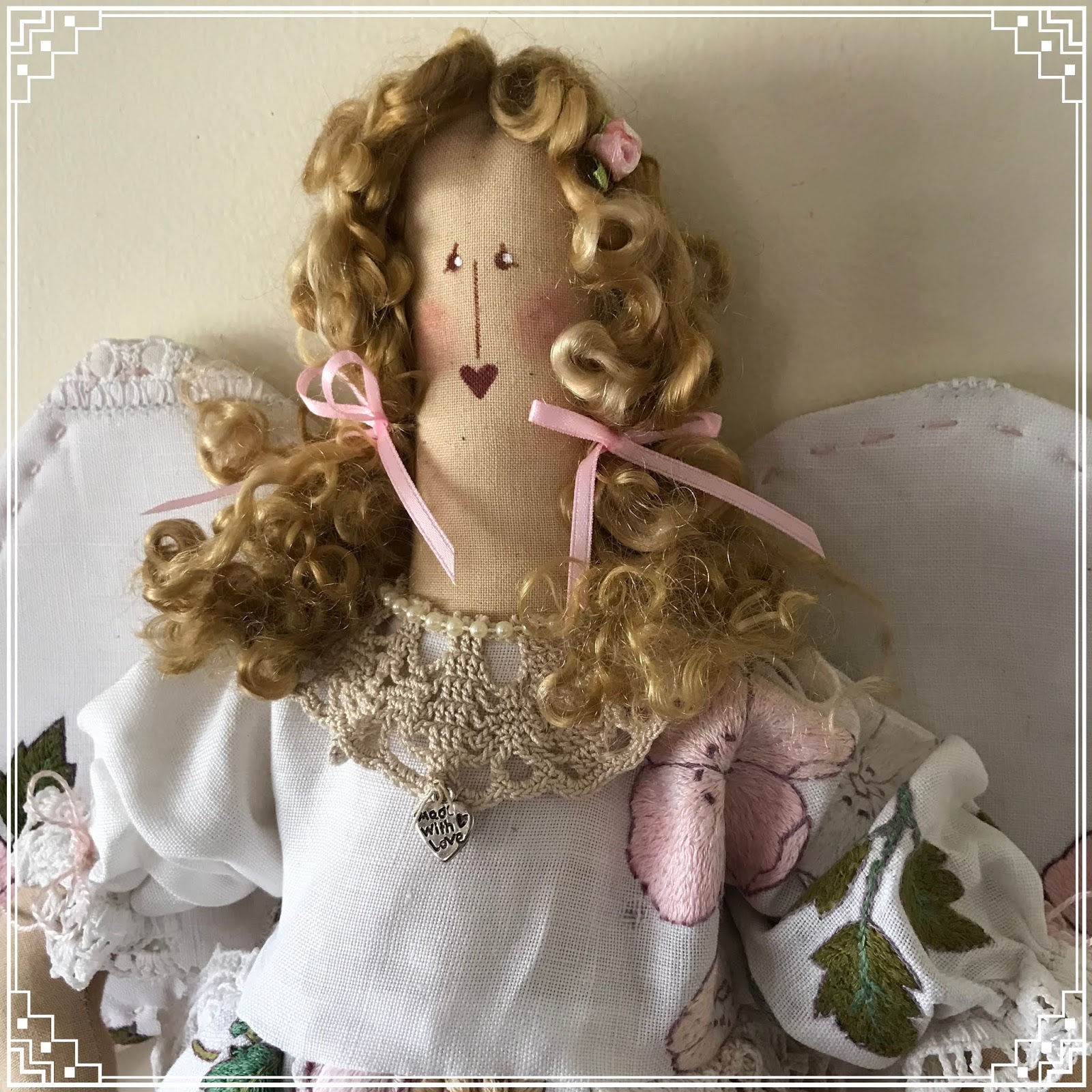 My Threadbear Life: Three Large Angels Made Using Vintage Linens