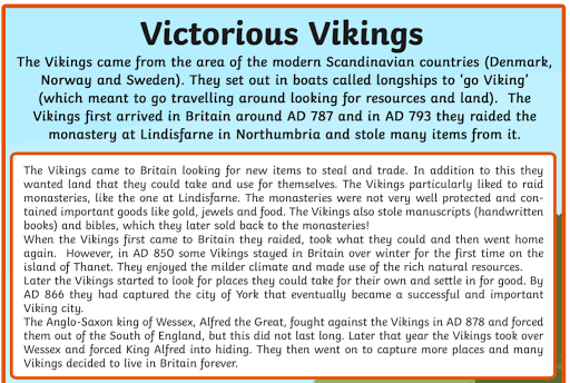 Year 4: Viking raid!