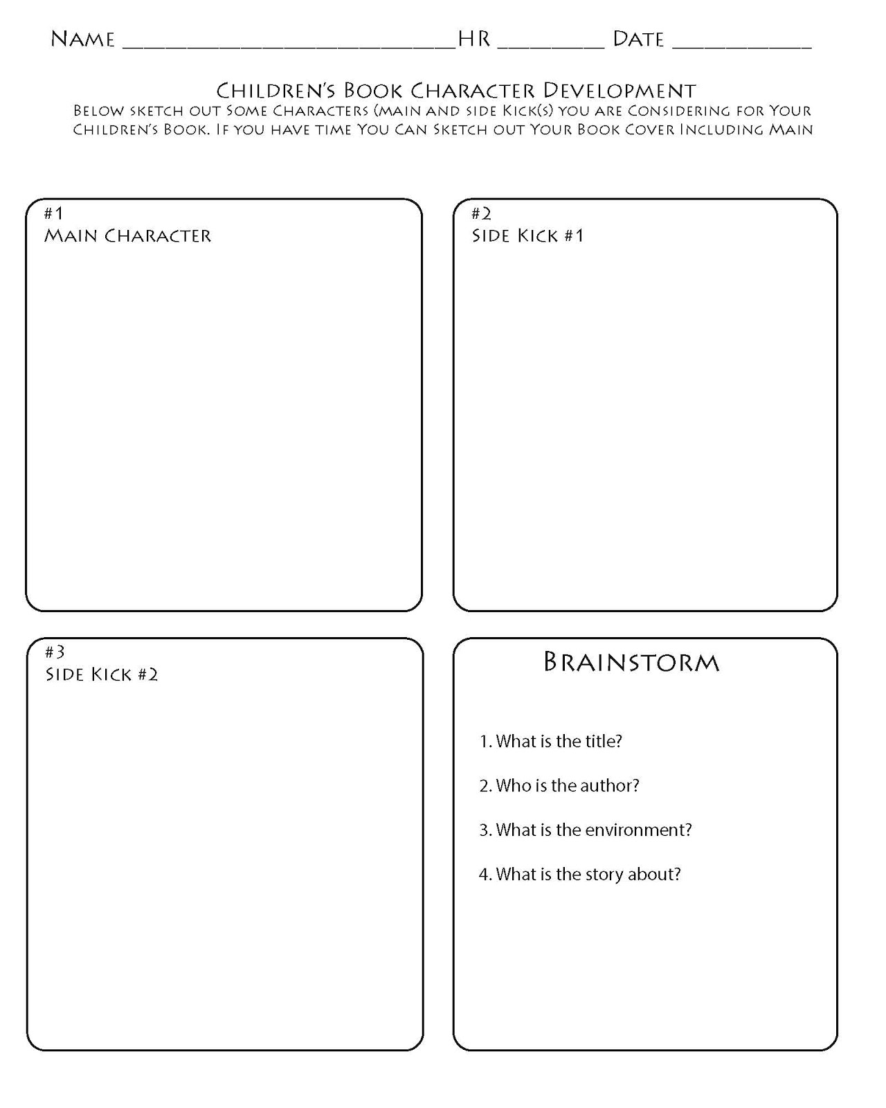 Skyline High School Graphic Design 2: Children's Book Character Development