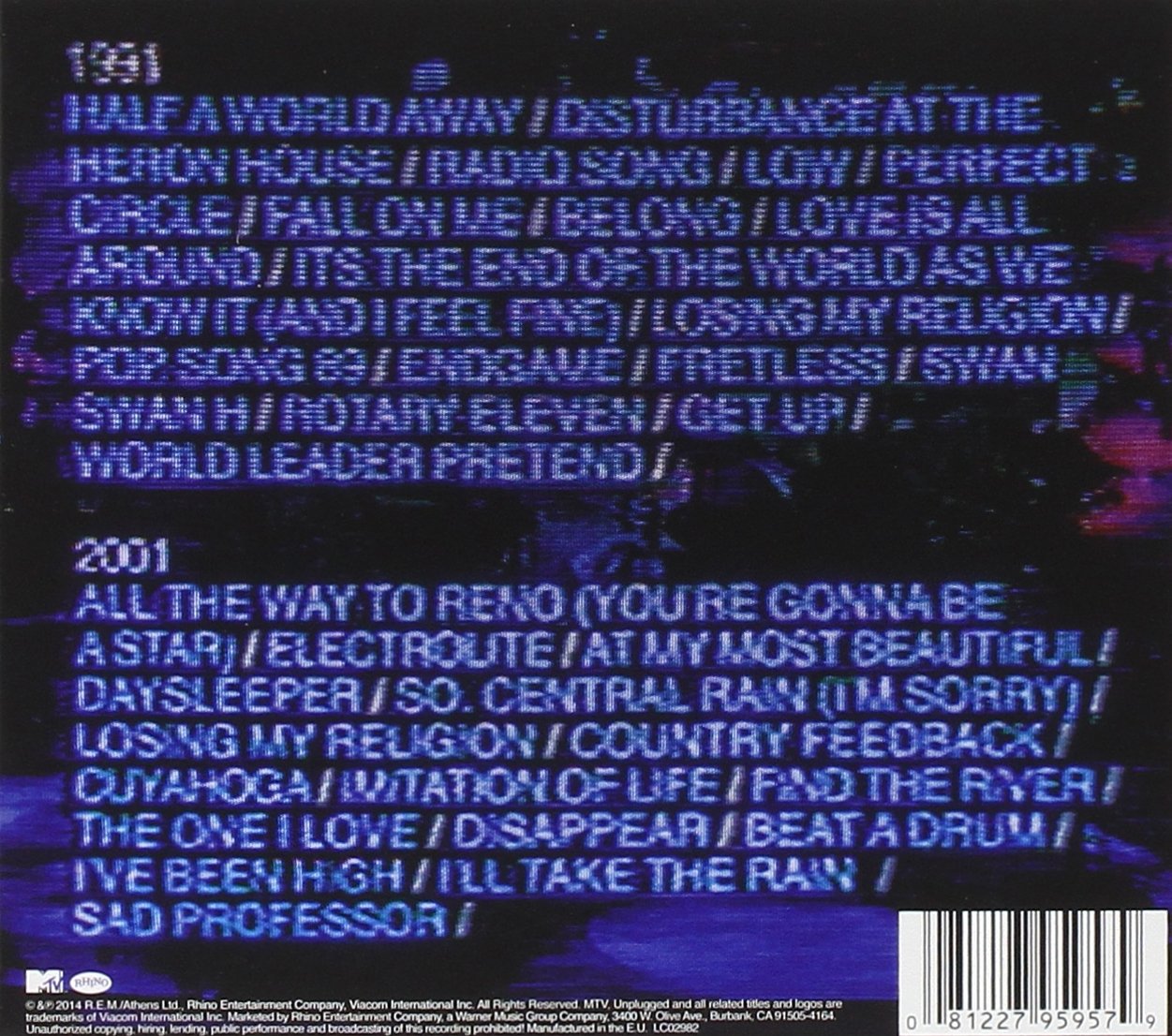 Classic Rock Covers Database: R.E.M. - Unplugged: The Complete 1991 ...