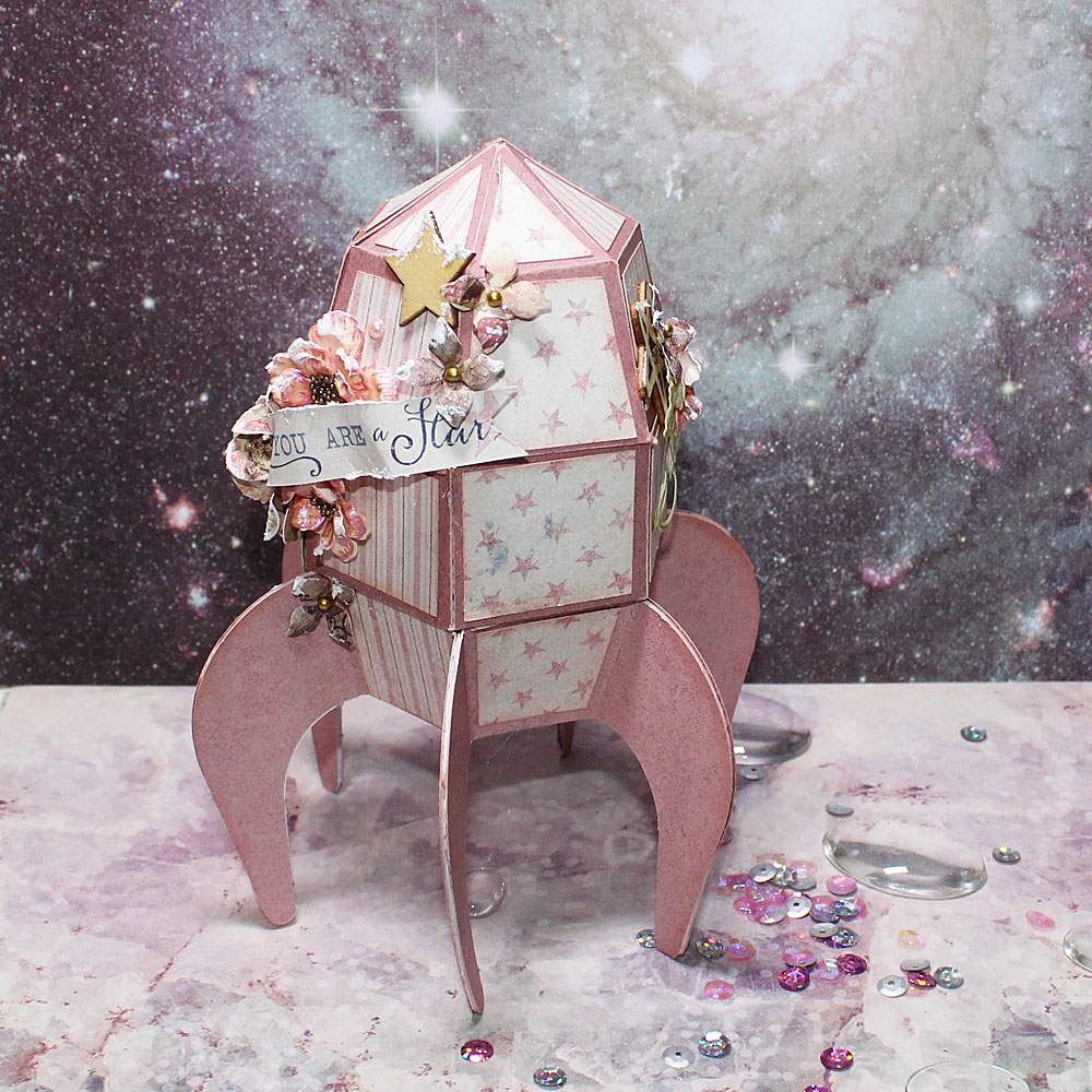 My Craft and Garden Tales: A pink rocket - gift box with template