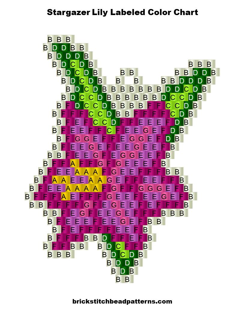 Brick Stitch Bead Patterns Journal: Stargazer Lily Earring Free Brick ...
