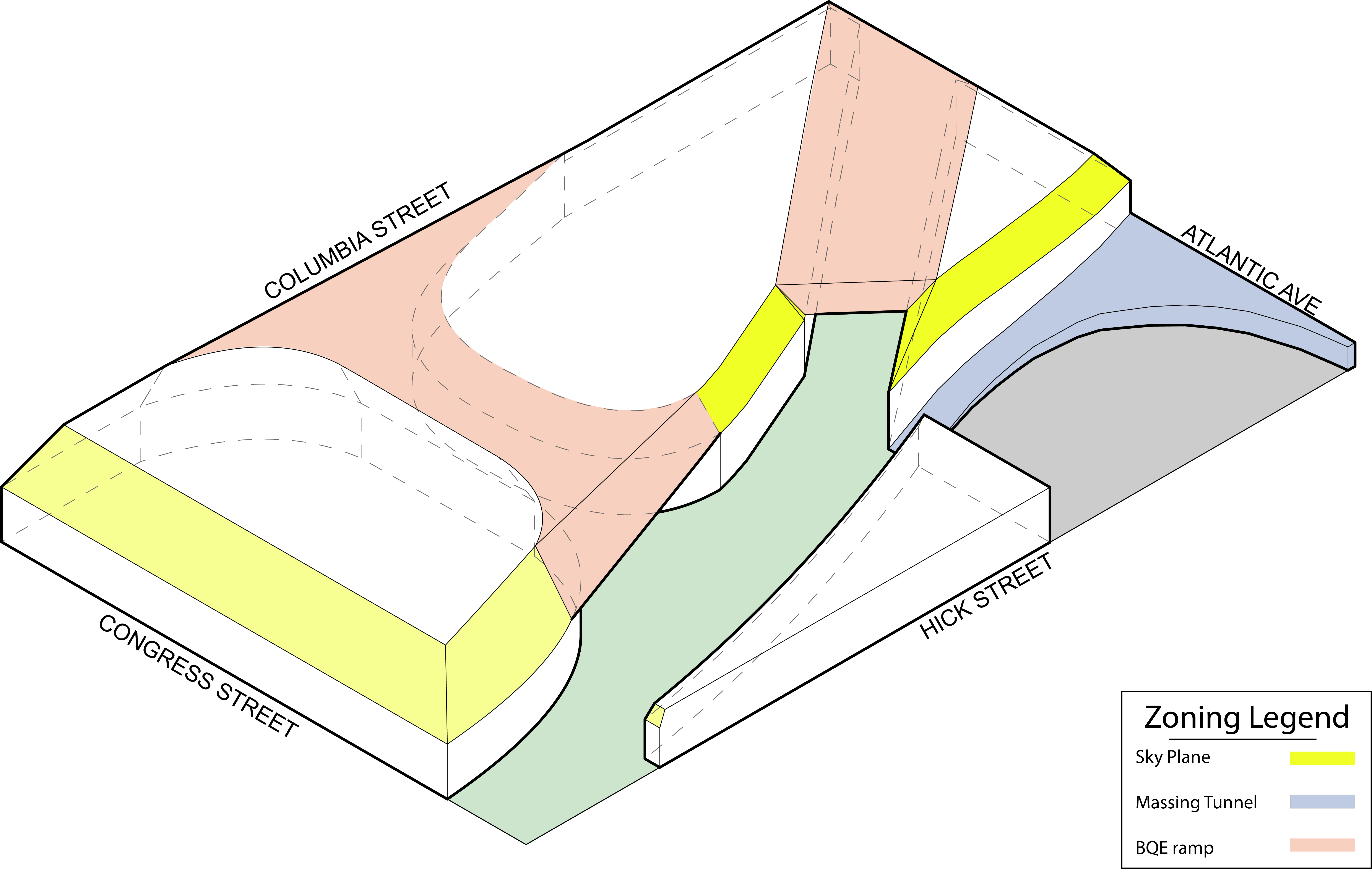 South - East Isometric View - Zoning Envelope