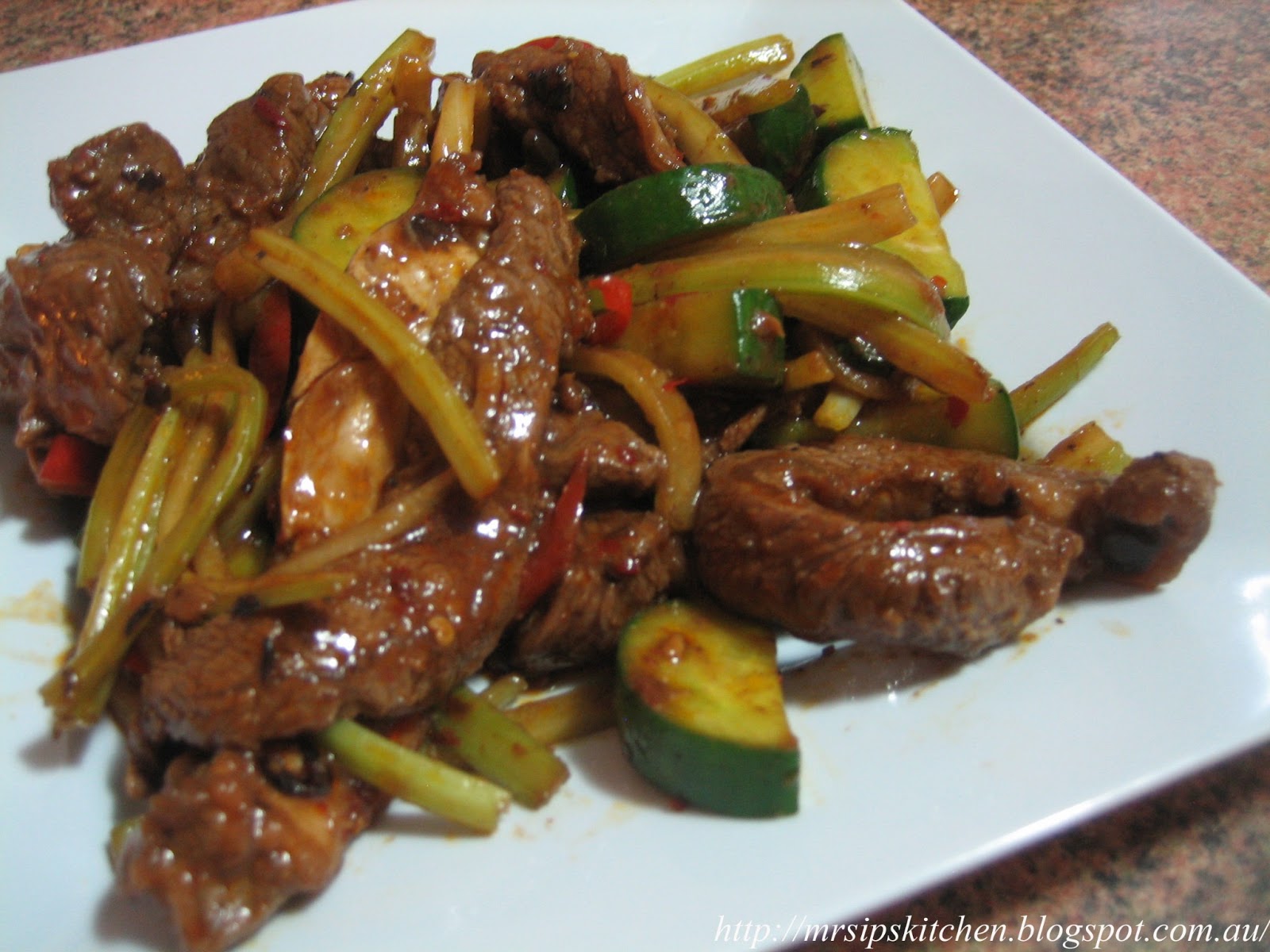 Mrs. Ip's Kitchen: Sichuan Beef Stir Fry