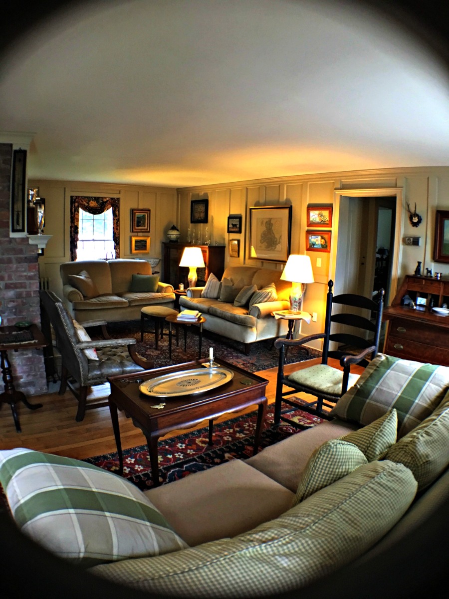Content in a Cottage: Wide Angle View of My Living Room