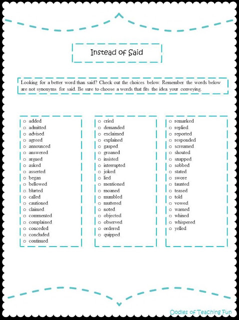 Writing Handout for Revising and Editing Writing - Oodles of Teaching Fun