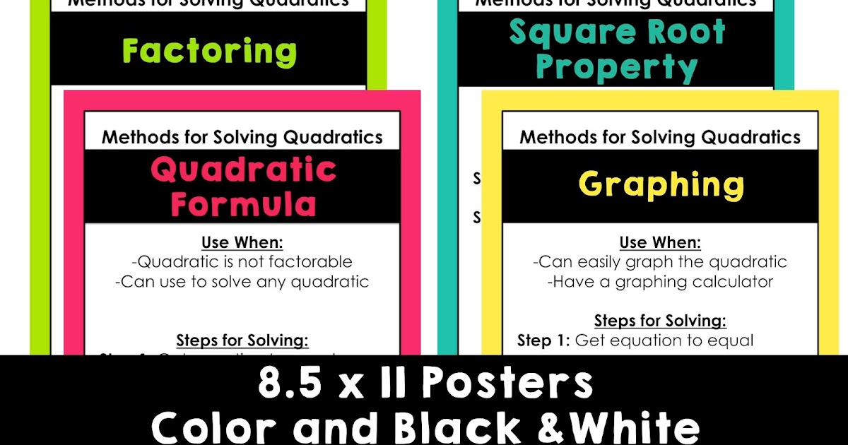 Mathy and Crafty: FREEBIE - Methods for Solving Quadratics
