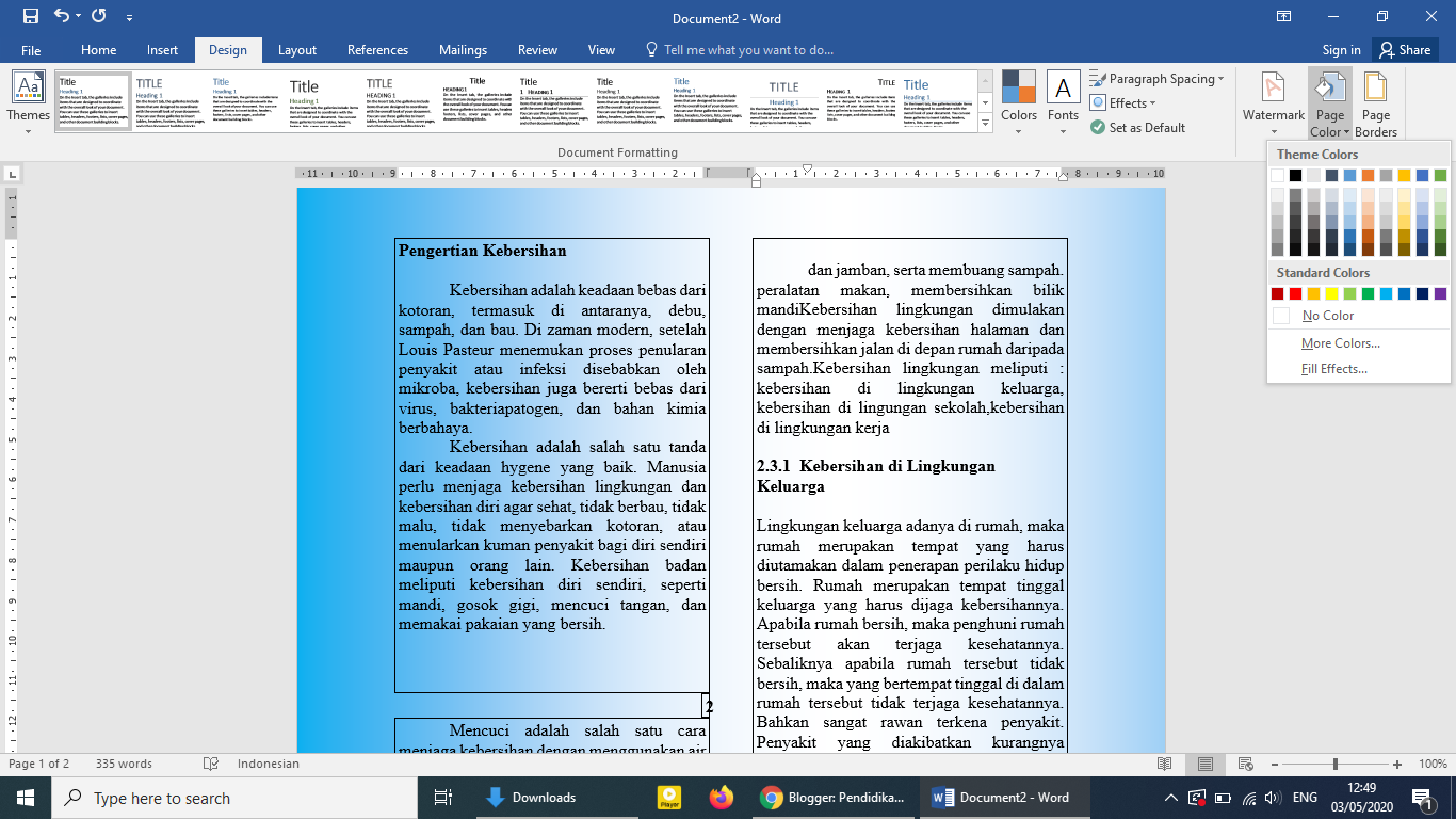 Cara membuat kolom koran microsoft word