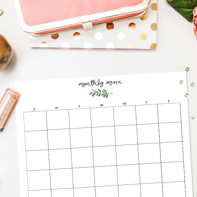 Meal Planning + Free Monthly Menu Printable | Miss Audrey Sue