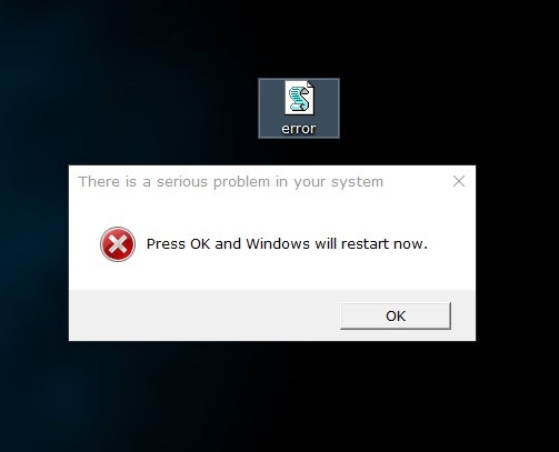 Fake Windows Error Message