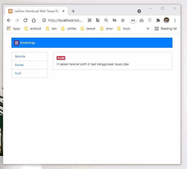 Membuat Website Tanpa Reload dengan Jquery Ajax dan Php - Sahretech Membuat Website Tanpa Reload dengan Jquery Ajax dan Php - Sahretech