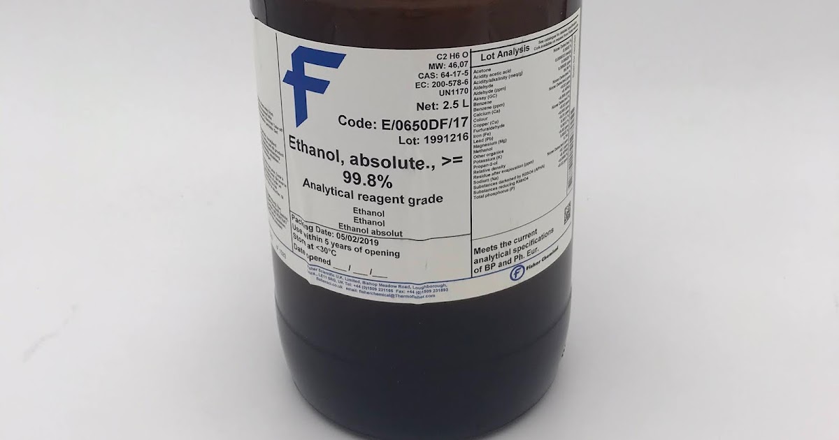 Ethanol Absolute (AR, 2.5L, Fisher)