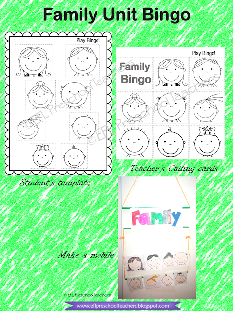 ESL/EFL Preschool Teachers: Family Theme Printable book and Games for ...