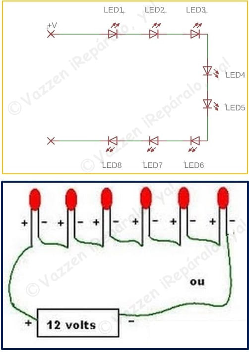 LEDs en serie, paralelo y mixtos. Aprende sobre cada circuito. | Repara ...