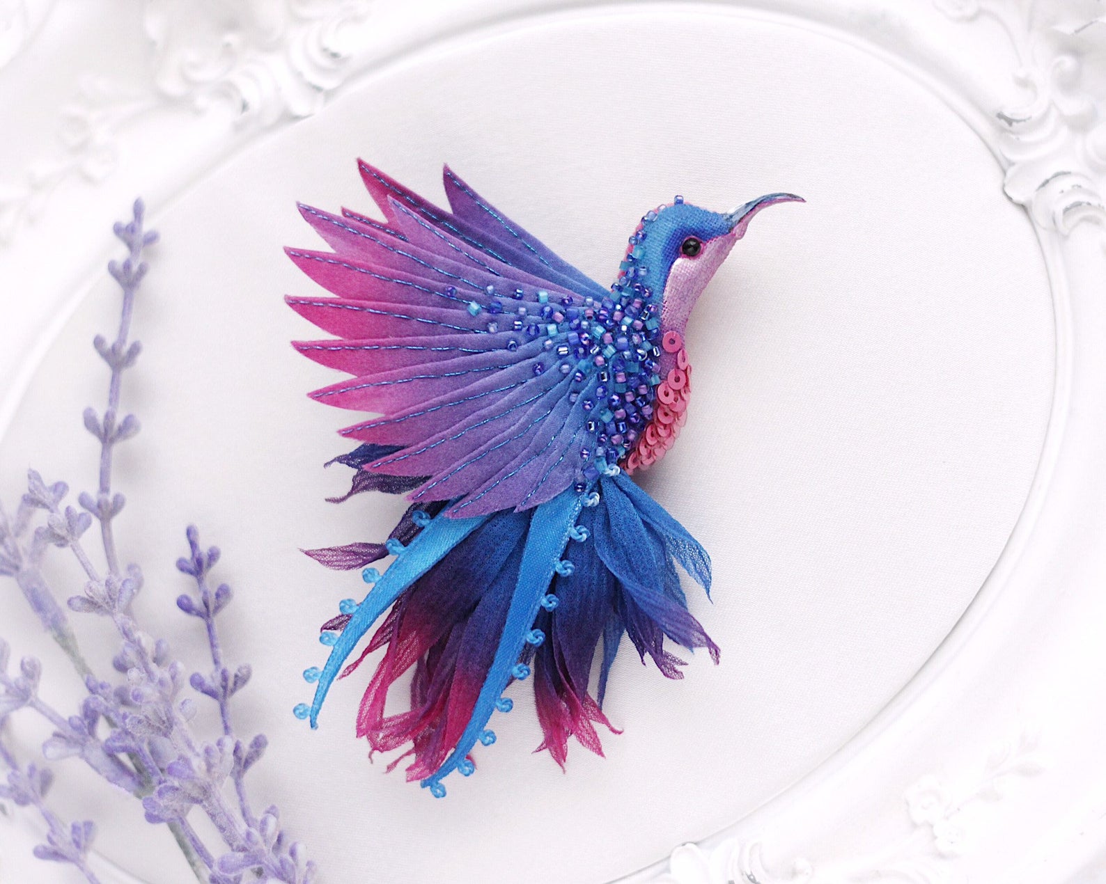 Amazing Bead Embroidered and Textile Bird Jewelry by JuliaGorinaBirds ...