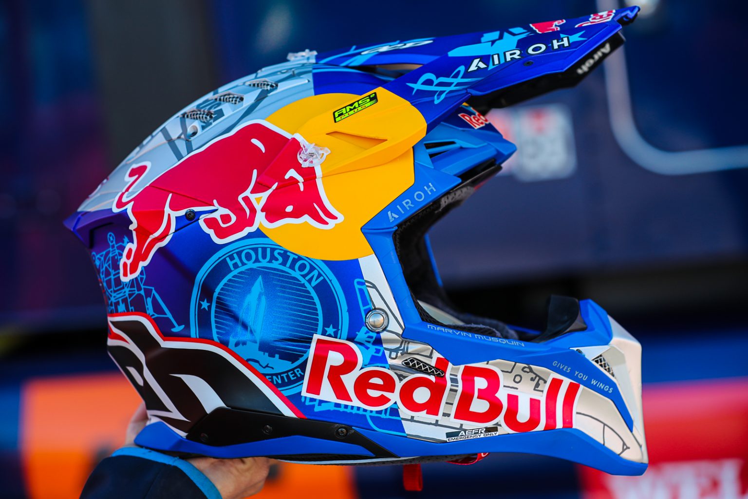 Racing Helmets Garage: Airoh Aviator 3 M.Musquin Houston 2021 by OCD