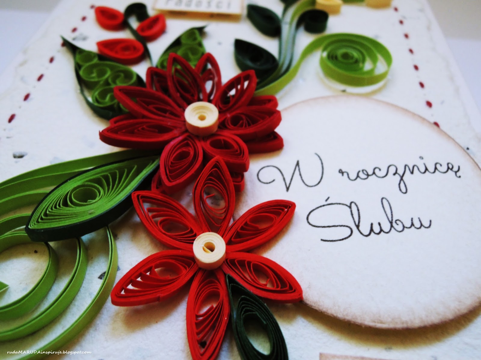 Ruda Maruda Inspiruje: Z okazji rocznicy ślubu. Kartka w pudełku.