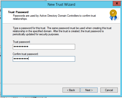 Creating a shortcut trust relationship between two separate Windows Domains