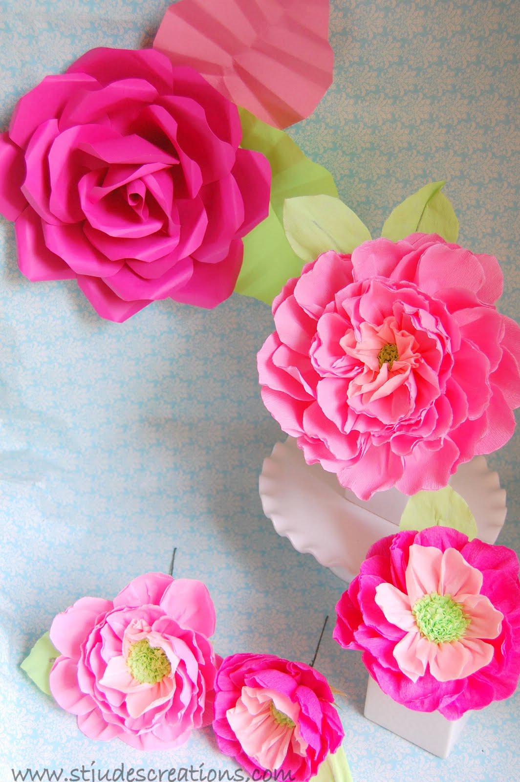 pottery barn girls room paper flowers brianna bedding | Paper Flowers