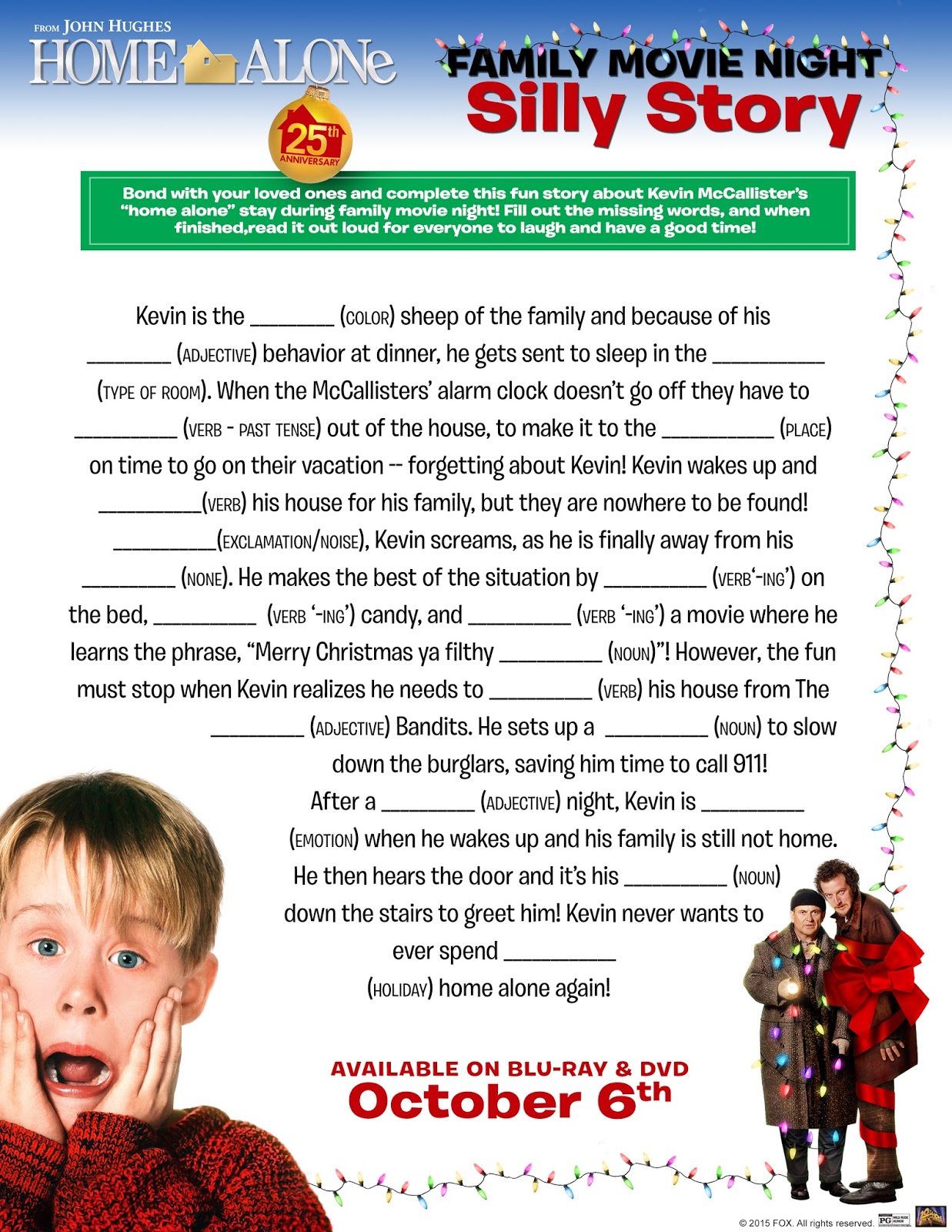 MOMMY BLOG EXPERT: Holiday Home Alone Kids Free Printable Sheets