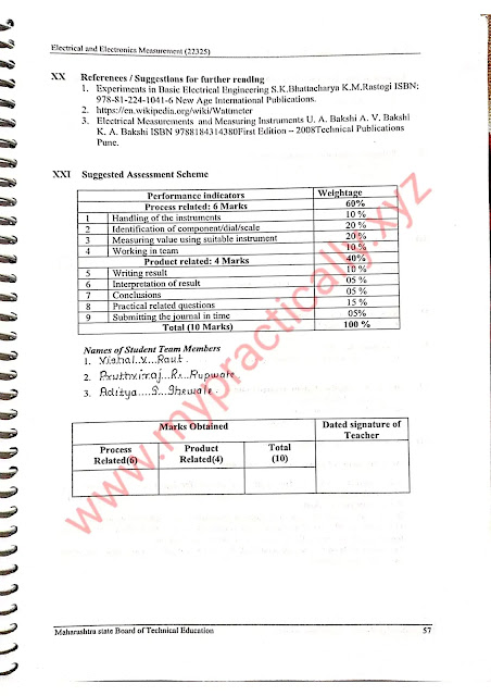 22325 Electrical and Electronics Measurements EEM | Lab Manual Answers ...