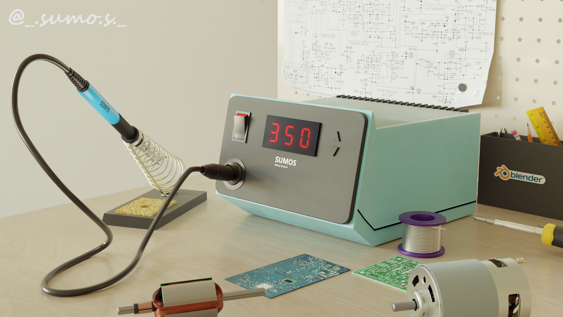 Soldering station 3D model(free)
