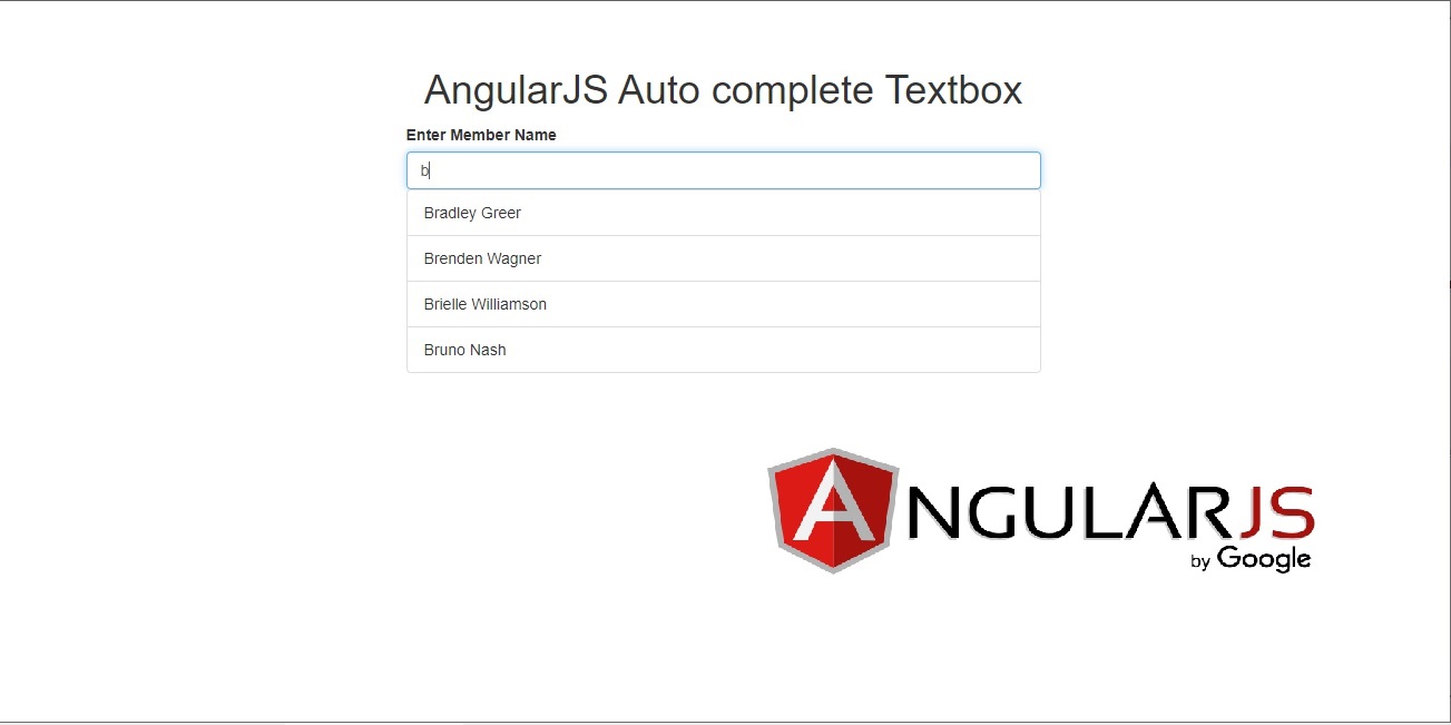 AngularJS Auto complete Textbox | Tutorial101