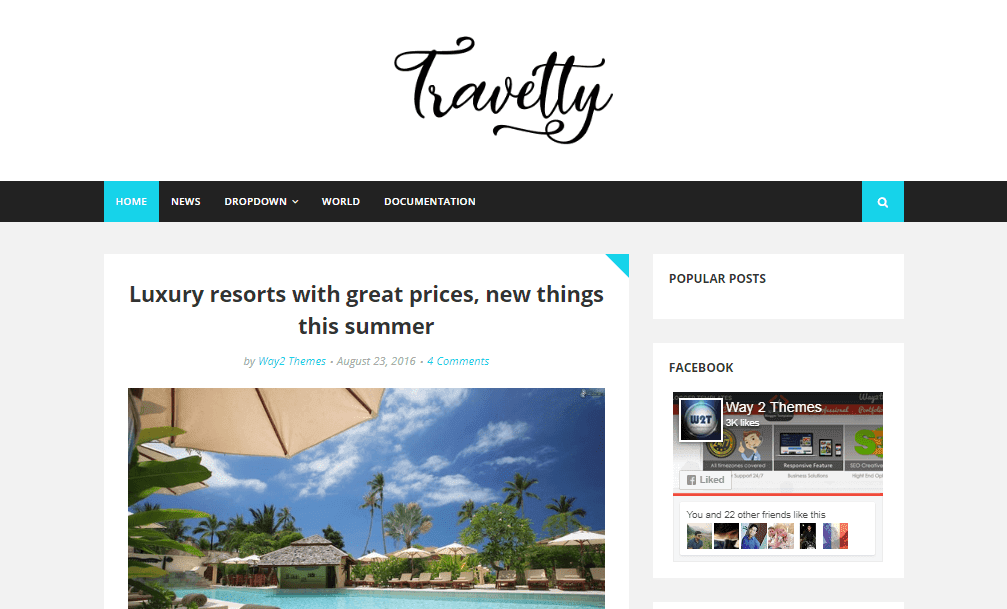Travelty Responsive Travel Blogger Template - Way2themes