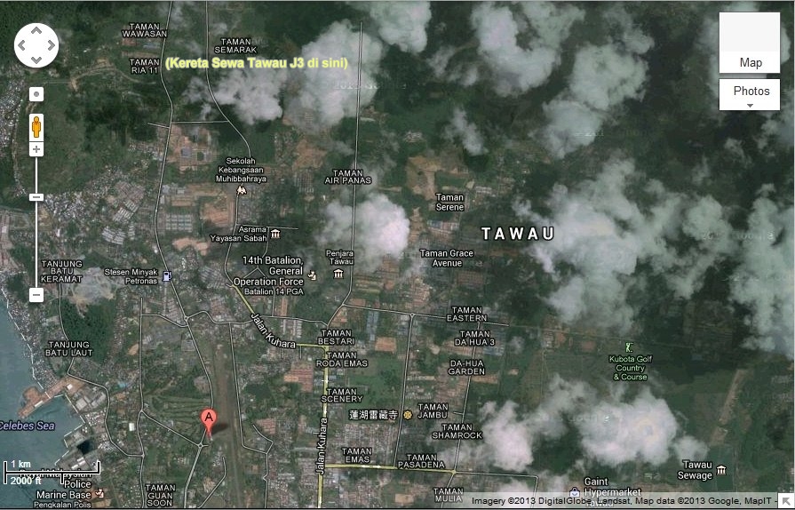 Kereta Sewa "Low Cost" Di Bandar Tawau.: Peta Tawau