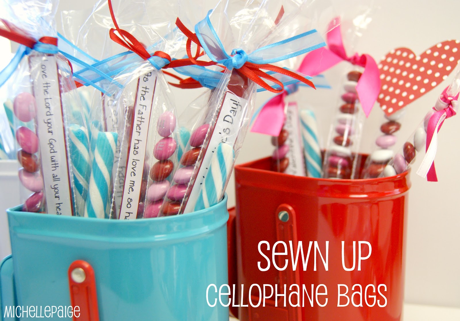 michelle paige blogs: Candy Stacks with Sewn Up Cellophane Bags
