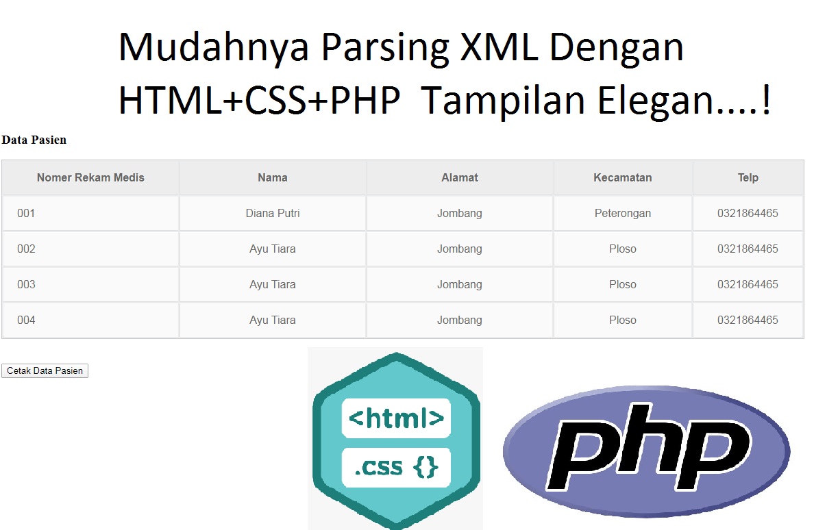 Parsing Data XML Dengan PHP HTML + CSS Tabel Jadi Elegan Parsing Data XML Dengan PHP HTML + CSS Tabel Jadi Elegan