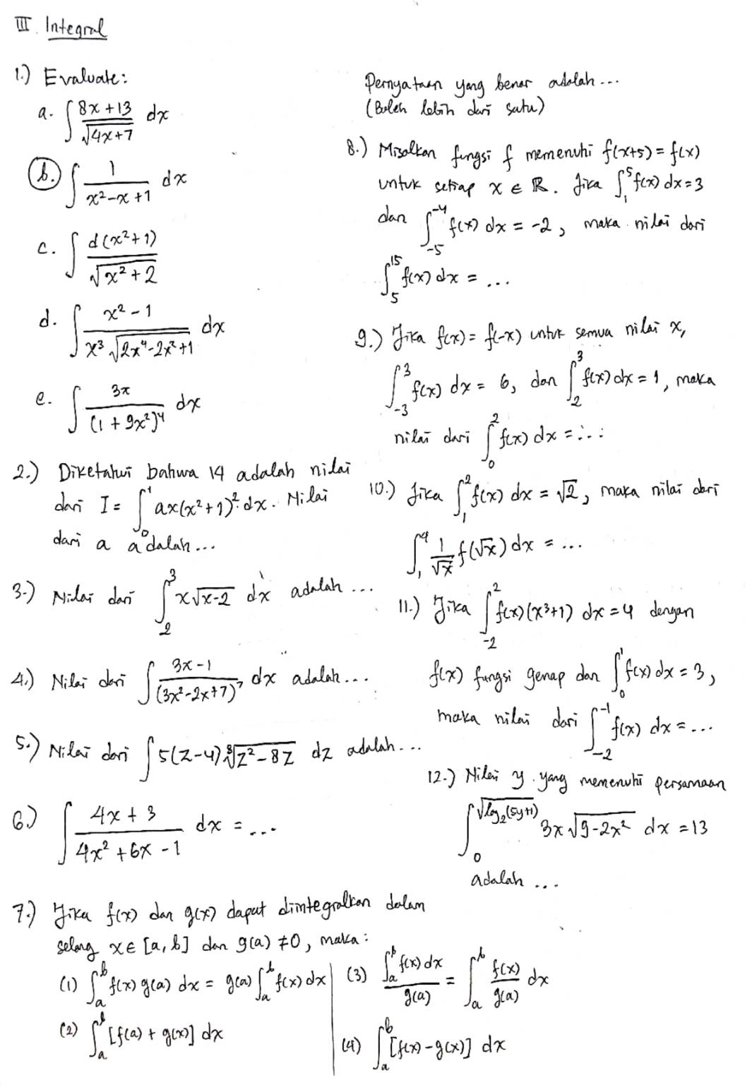 Some Calculus Problems