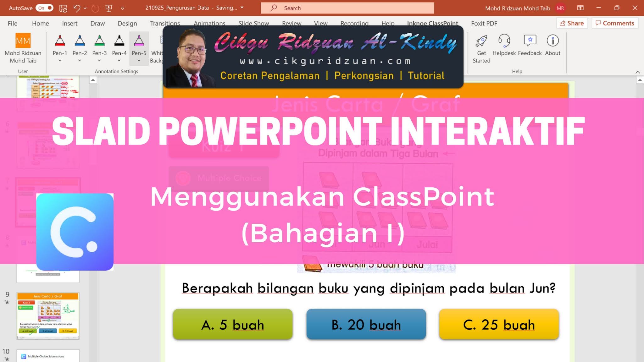Slaid PowerPoint Interaktif Menggunakan ClassPoint (Bahagian 1)