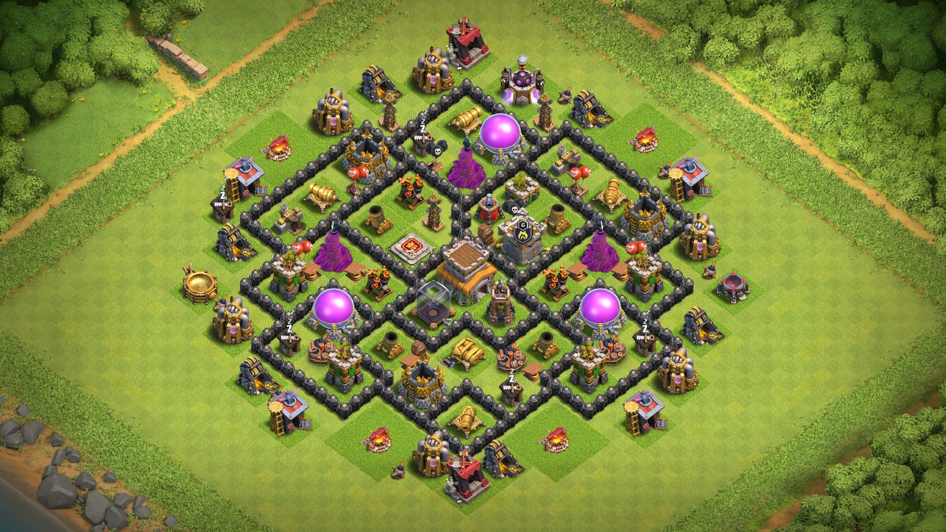 Clash Of Clans Town Hall 8 Trophy Layout