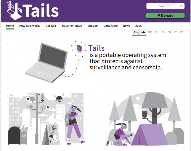 Portable OS Linux: Tails OS for working with USB