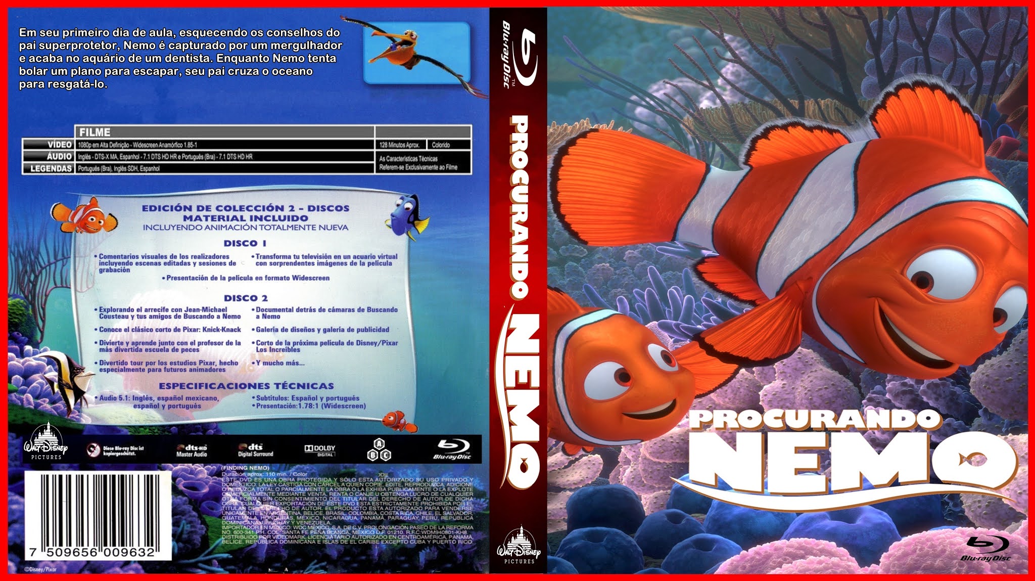 CAPAS DVD-R GRATIS: Procurando Nemo (2003) - Blu Ray