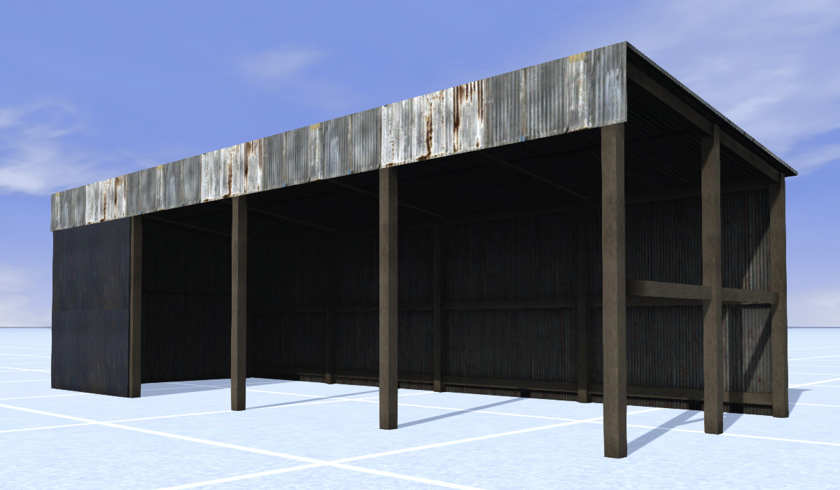 Weardale & Teesdale Railway: open metal shed