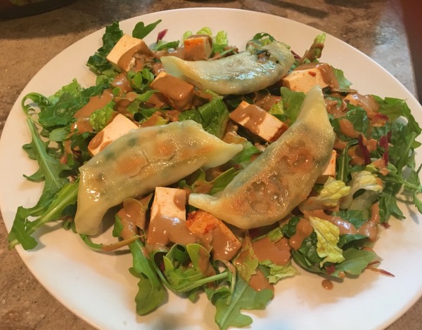 One Hot Stove: Dumpling Salad with Peanut Dressing